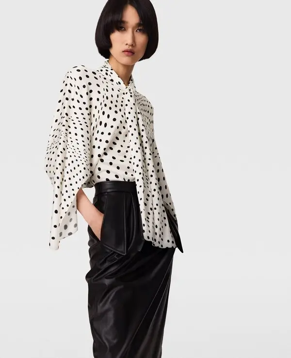 Stella McCartney Tie-neck Polka Dot Viscose Shirt