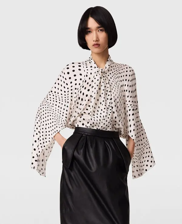 Stella McCartney Tie-neck Polka Dot Viscose Shirt