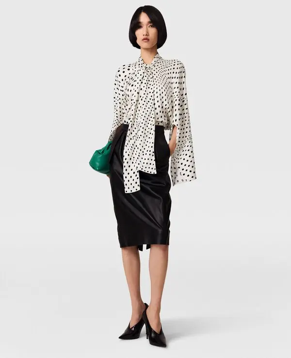 Stella McCartney Tie-neck Polka Dot Viscose Shirt