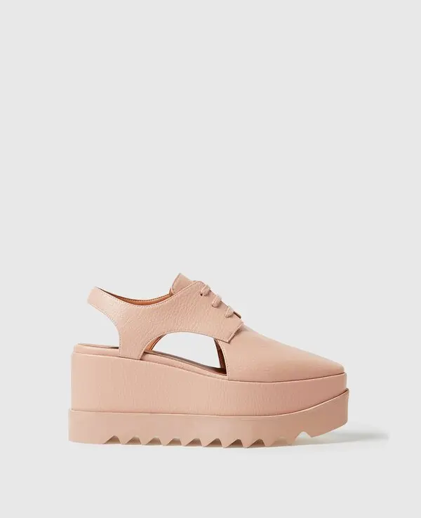 Stella McCartney Elyse Slingback Platform Shoes - Beige