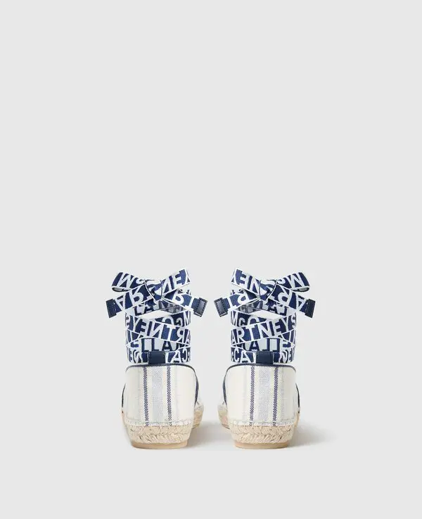 Stella McCartney Gaia Striped Flat Espadrilles
