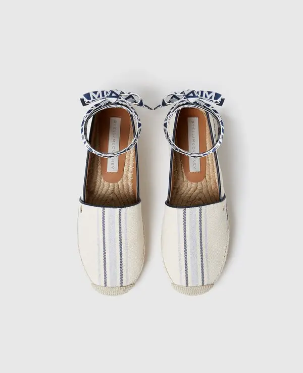 Stella McCartney Gaia Striped Flat Espadrilles