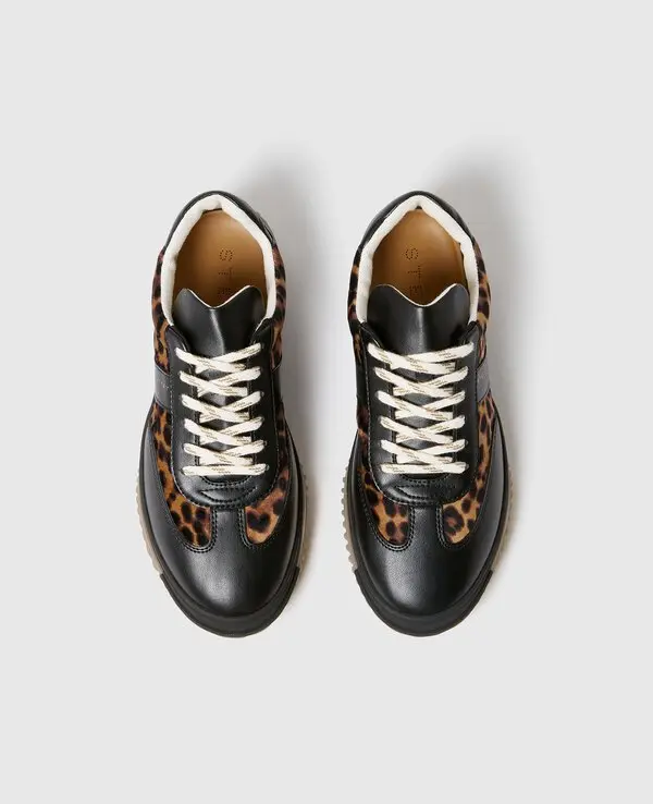 Stella McCartney S-wave Sport Leopard Print Velvet Sneakers
