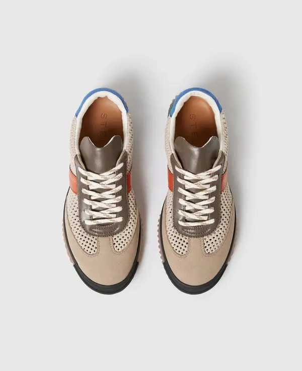 Stella McCartney Suede And Mesh Panel Sneakers - Multicolour