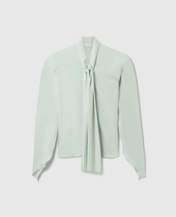 Stella McCartney Tie-neck Silk Shirt - Mint