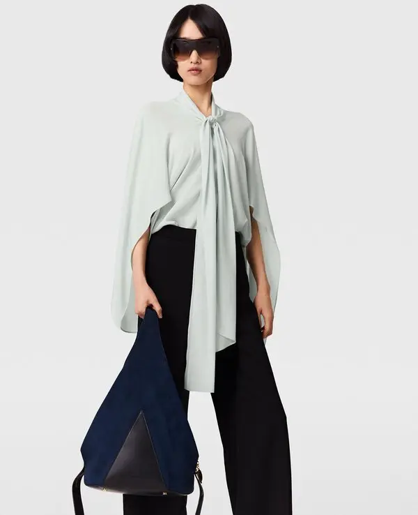 Stella McCartney Tie-neck Silk Shirt - Mint