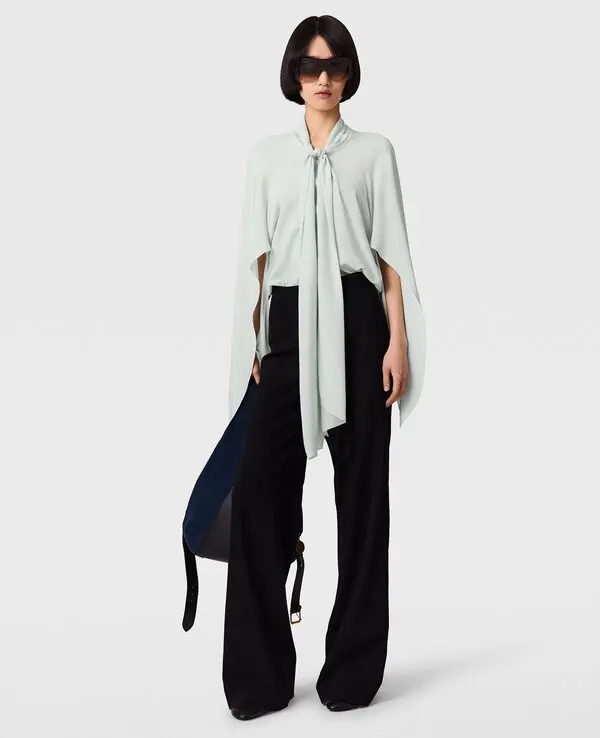 Stella McCartney Tie-neck Silk Shirt - Mint