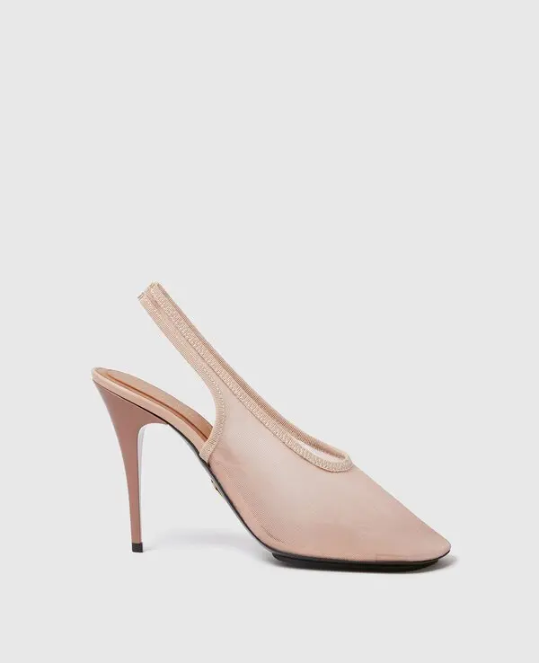 Stella McCartney Slingback Stretch Mesh Pumps - Blush