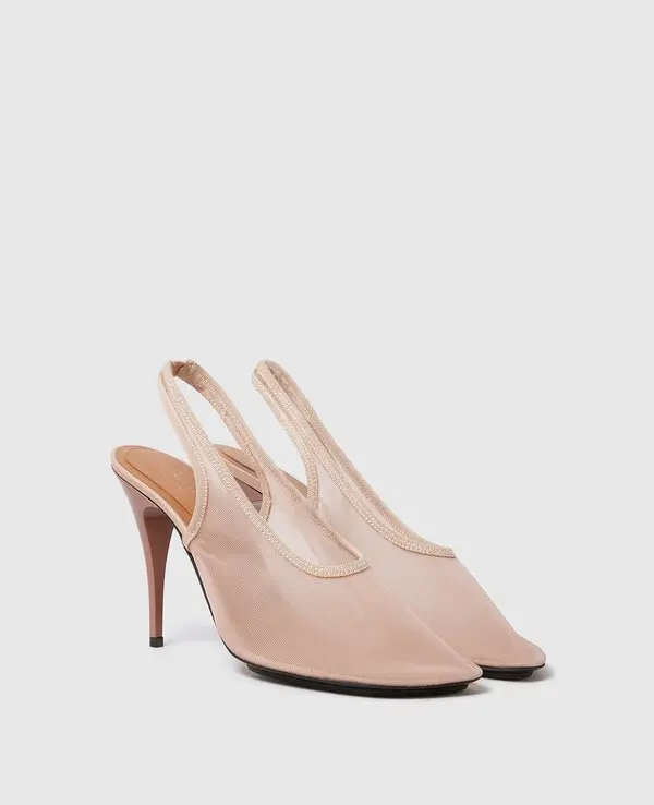 Stella McCartney Slingback Stretch Mesh Pumps - Blush