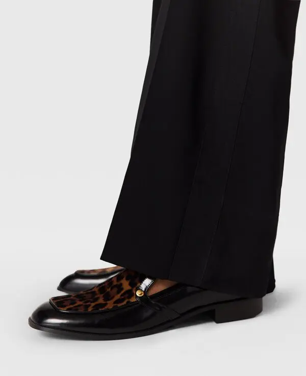 Stella McCartney Brushed Loafers With Leopard Velvet - Black/leopard