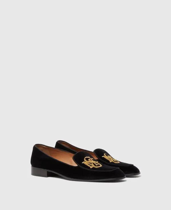 Stella McCartney Embroidered Velvet Loafers