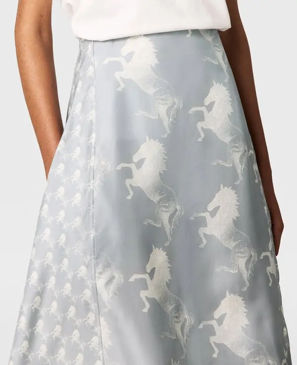 Stella McCartney Horse Print Silk Midi Skirt - 4092