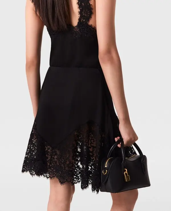 Stella McCartney Lace-trimmed Satin Skirt
