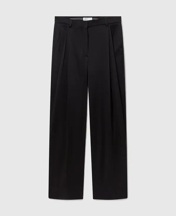 Stella McCartney Pleated Straight Satin Trousers
