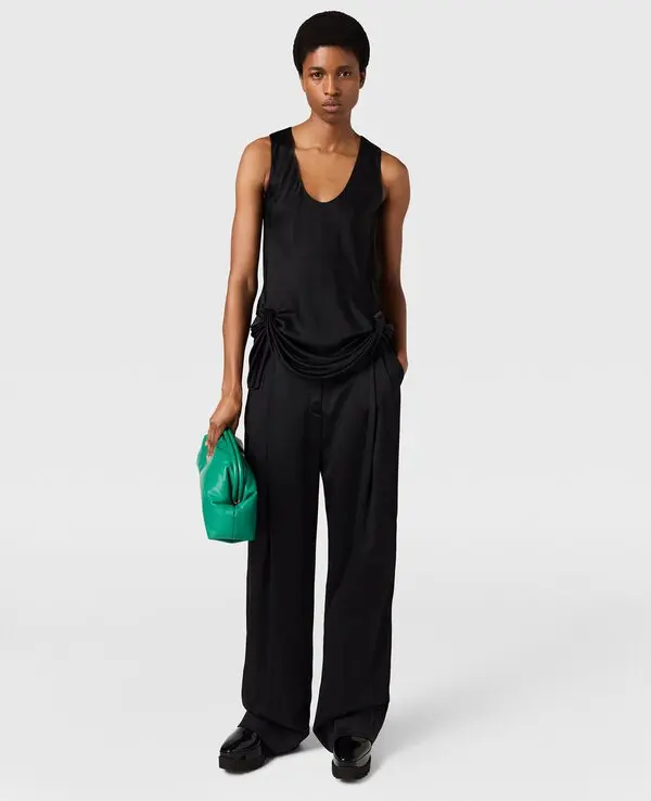 Stella McCartney Pleated Straight Satin Trousers