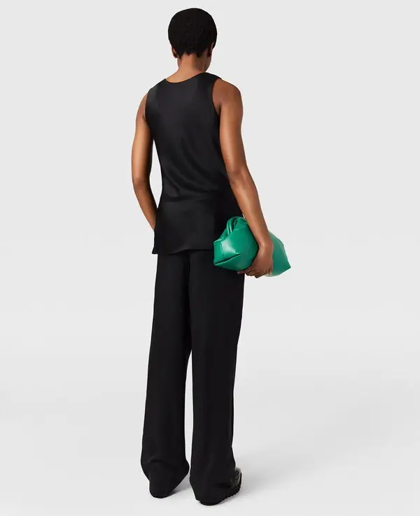 Stella McCartney Pleated Straight Satin Trousers
