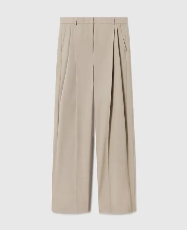 Stella McCartney Pleated Straight Wool Trousers