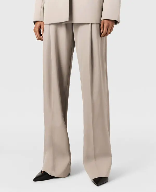 Stella McCartney Pleated Straight Wool Trousers