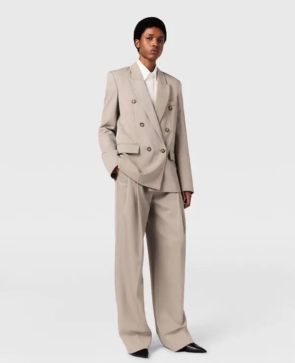 Stella McCartney Pleated Straight Wool Trousers