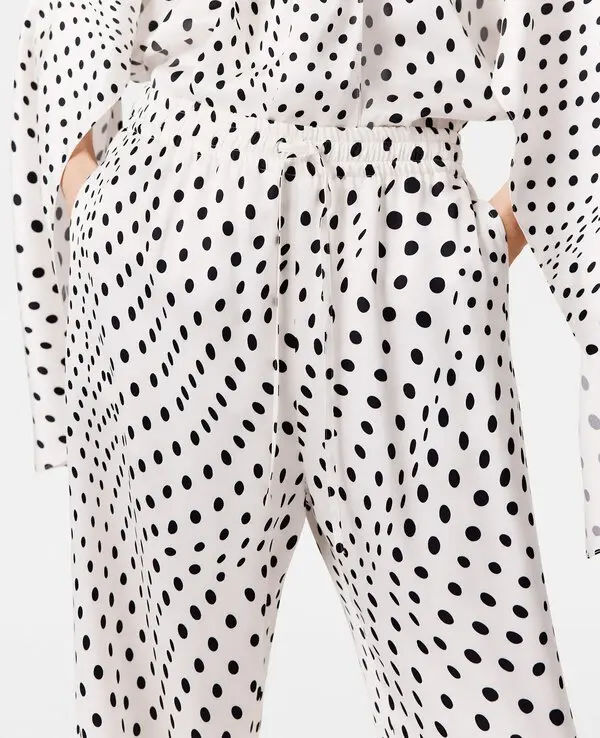 Stella McCartney Polka Dot Satin Wide-leg Trousers