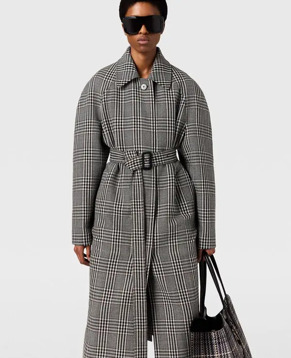 Stella McCartney Checked Belted Wool Coat