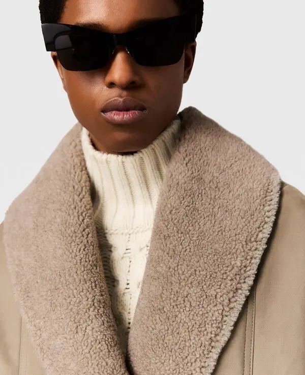 Stella McCartney Vegan Suede Plush-trimmed Jacket