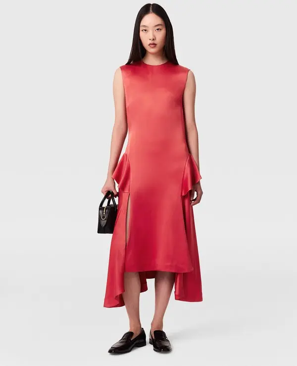 Stella McCartney Draped Satin Midi Dress - Red