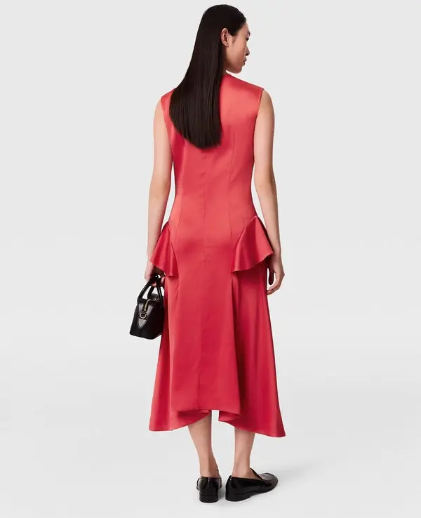 Stella McCartney Draped Satin Midi Dress - Red