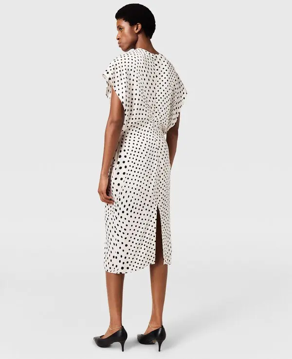 Stella McCartney Polka Dot V-neck Midi Dress - White/black