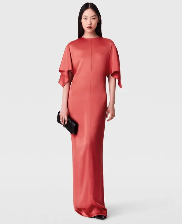 Stella McCartney Handkerchief Sleeve Satin Maxi Dress