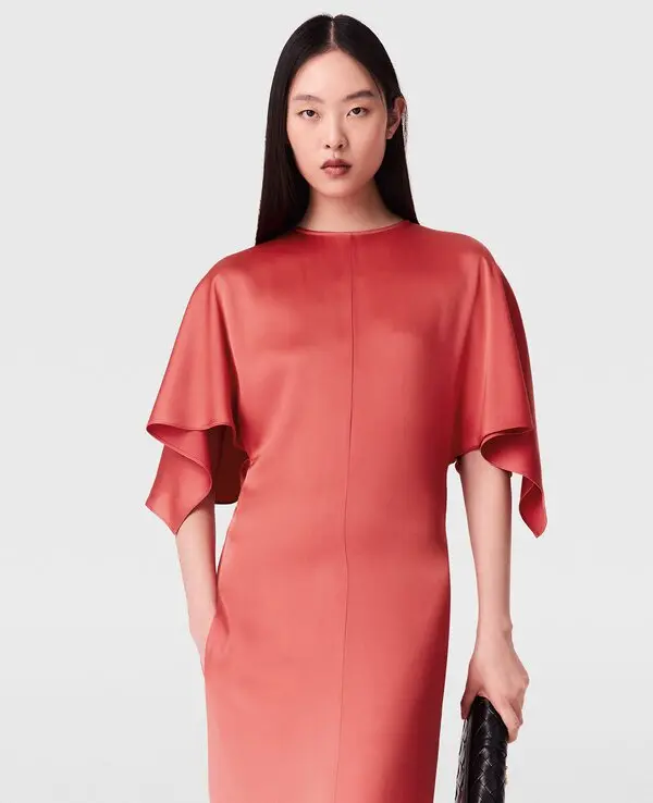 Stella McCartney Handkerchief Sleeve Satin Maxi Dress