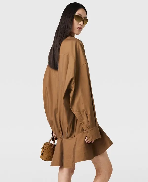 Stella McCartney Washed Cotton Peplum Shirt Dress