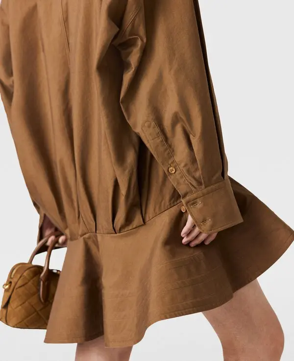 Stella McCartney Washed Cotton Peplum Shirt Dress