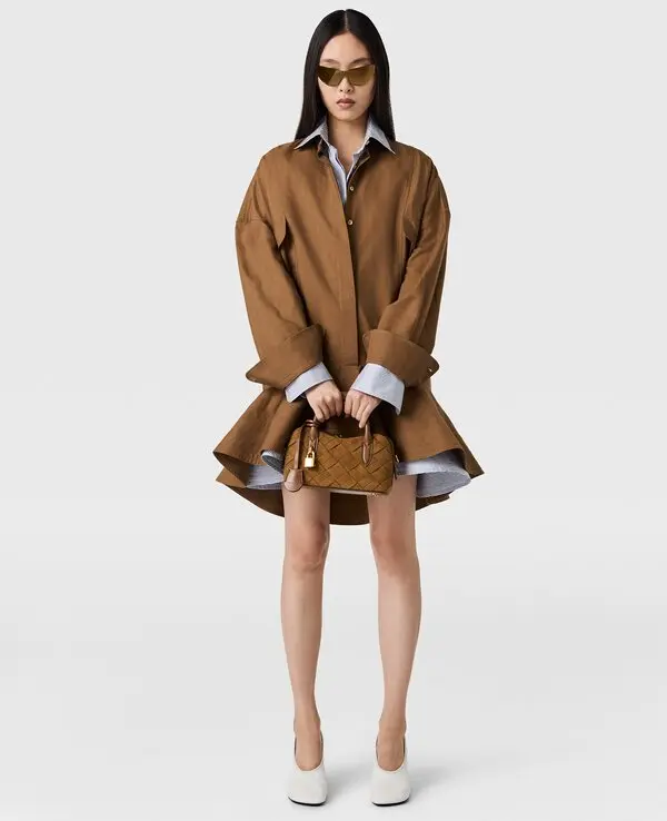 Stella McCartney Washed Cotton Peplum Shirt Dress