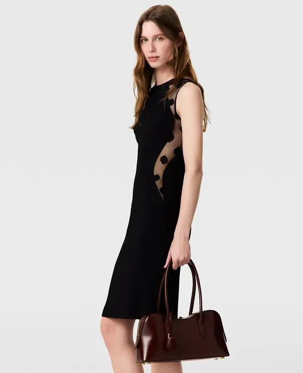 Stella McCartney Sleeveless Polka Dot Midi Dress - Black