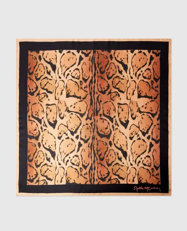 Stella McCartney Cloud Leopard Print Square Scarf