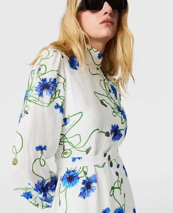 Stella McCartney High Neck Floral Print Dress