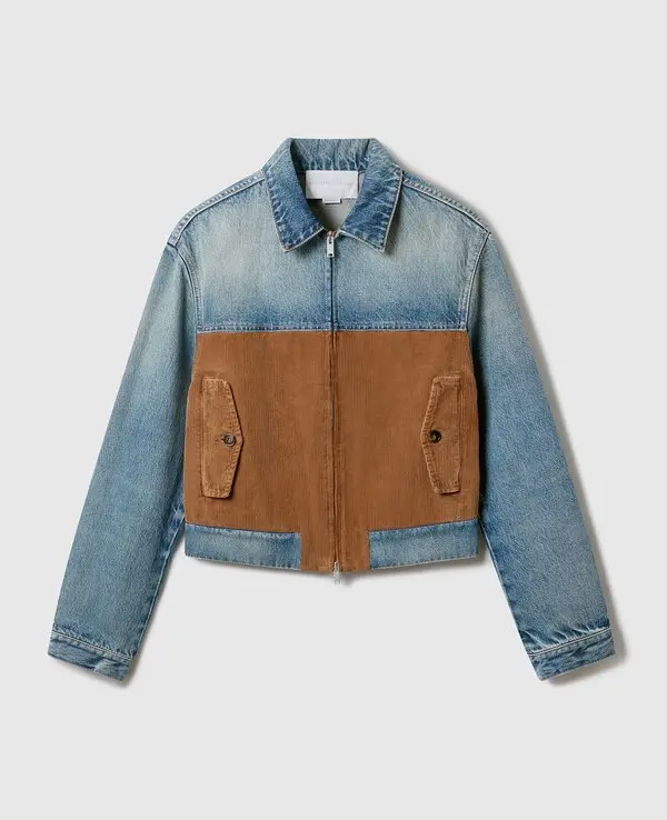 Stella McCartney Corduroy Panel Denim Jacket - Blue/brown