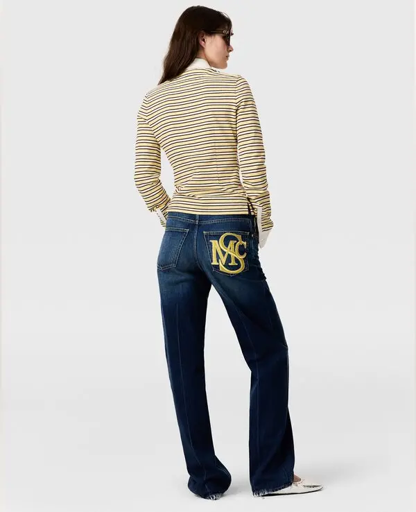 Stella McCartney Crest-embroidered Straight Leg Jeans