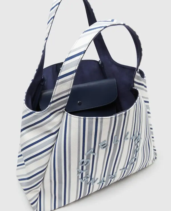 Stella McCartney Logo Striped Tote Bag