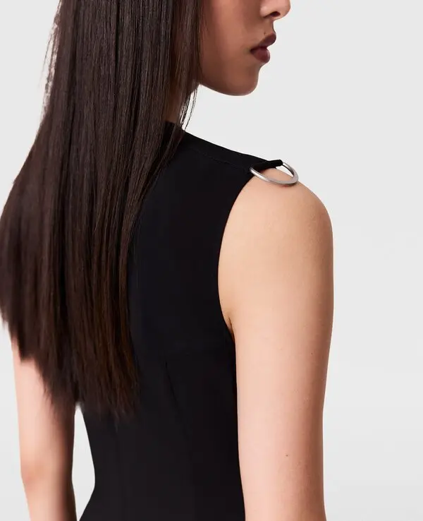 Stella McCartney Sleeveless Snap-detail Asymmetrical Midi Dress