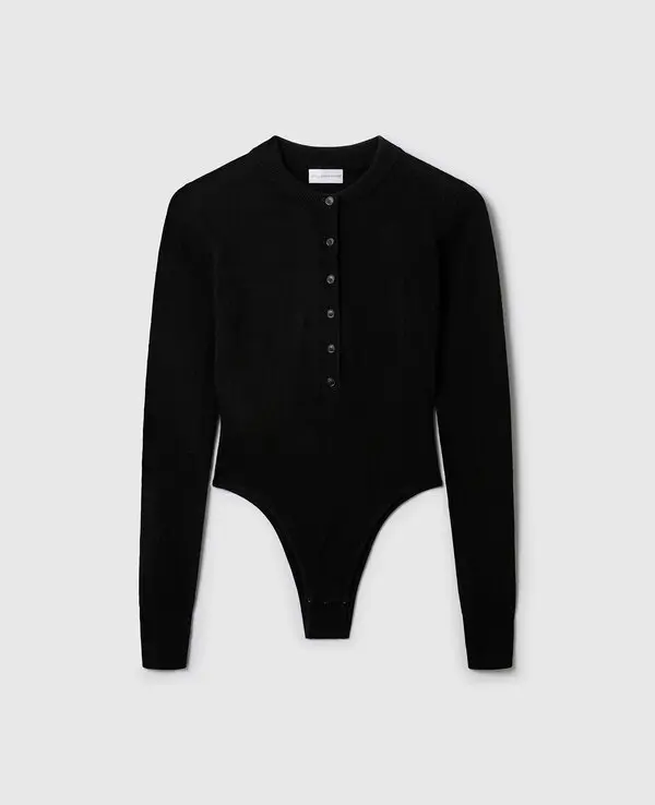 Stella McCartney Ribbed Wool Knit Body - Black