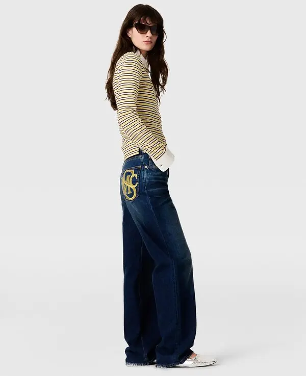 Stella McCartney Stripe Crest-embroidered Polo