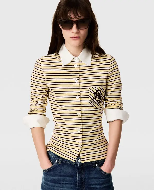 Stella McCartney Stripe Crest-embroidered Polo
