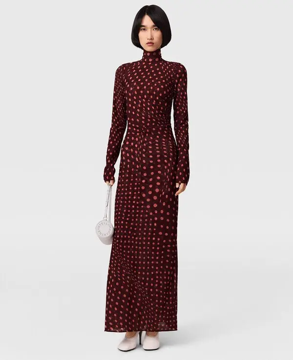 Stella McCartney Polka Dot Mesh Long Dress
