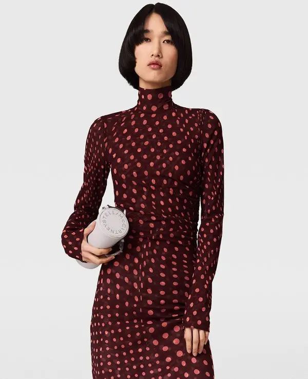 Stella McCartney Polka Dot Mesh Long Dress - Red/pink
