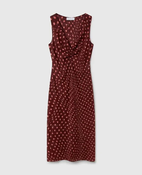 Stella McCartney Polka Dot Mesh V-neck Midi Dress - 6107
