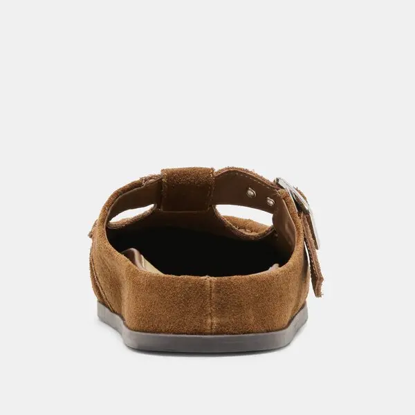 DOLCEVITA Jeanne Suede Flat Mules With Buckle Detail