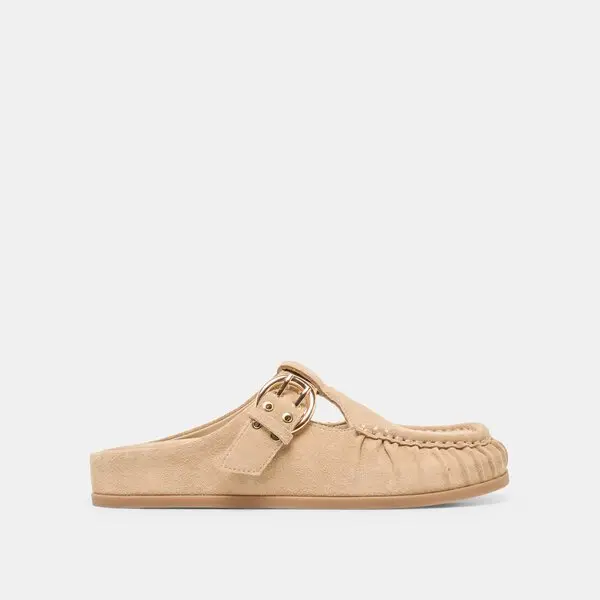 DOLCEVITA Jeanne Suede Flats With Buckle Detail