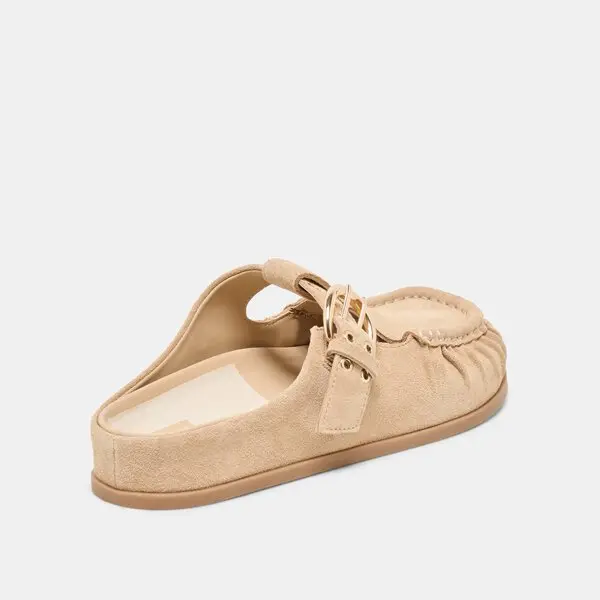 DOLCEVITA Jeanne Suede Flats With Buckle Detail